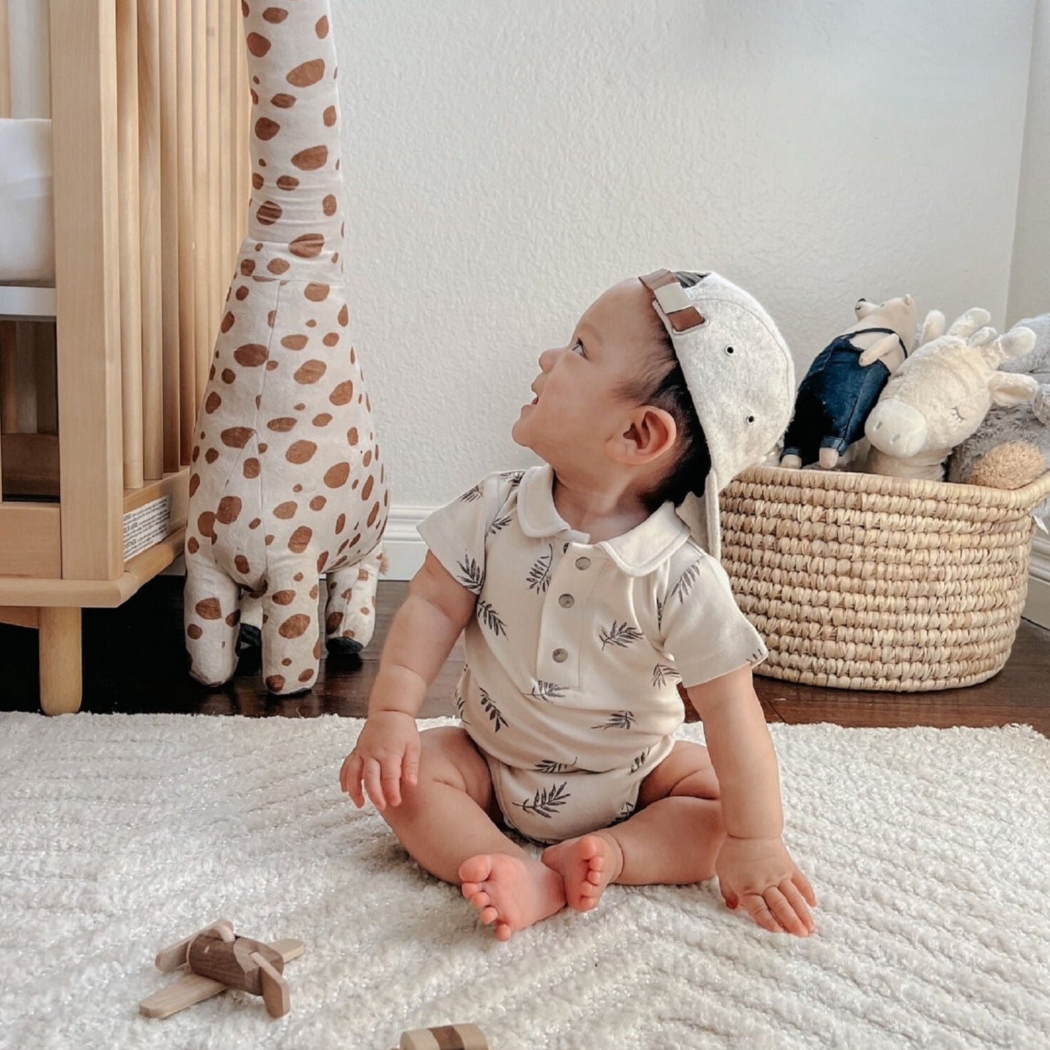 Organic Polo Bodysuit - Fern & Flower Prints – Chotobaby